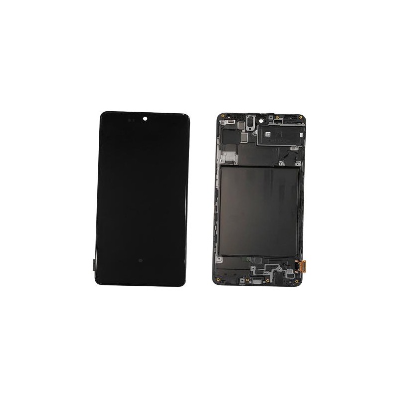 LCD DISPLAY SAMSUNG A71 SM-A715 SERVICE PACK FRAME GH82-22152A BLACK