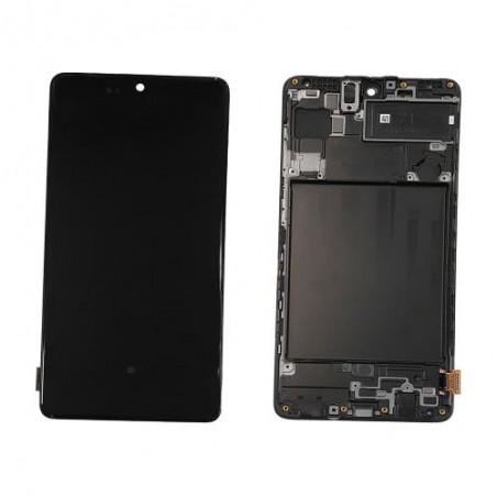 LCD DISPLAY SAMSUNG A71 SM-A715 SERVICE PACK FRAME GH82-22152A BLACK