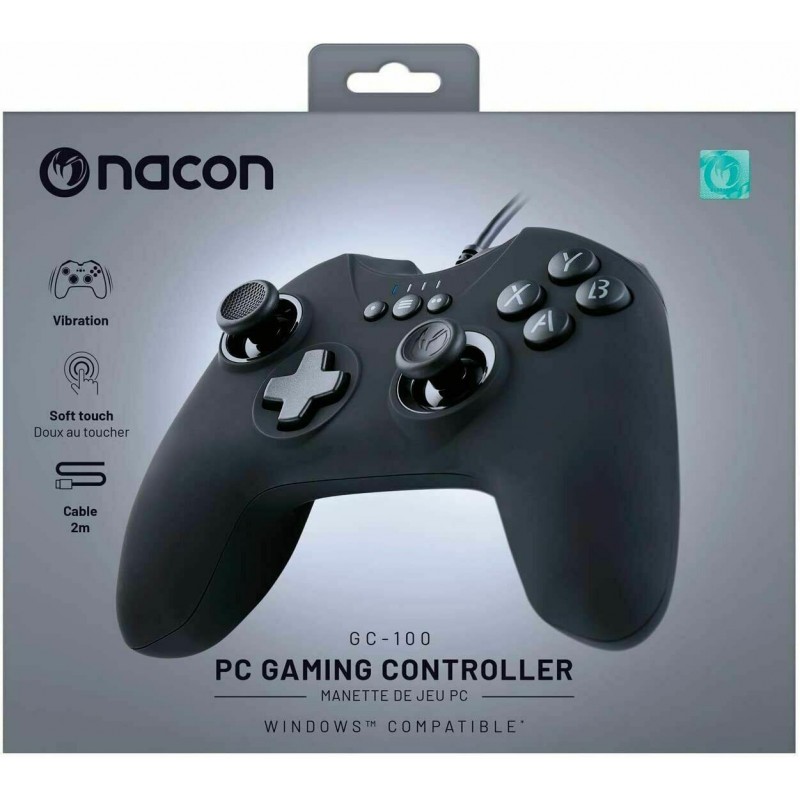 NACON PC CONTROLLER GAMING GC-100 NERO WINDOWS PAD 6 PULSANTI COMPUTER